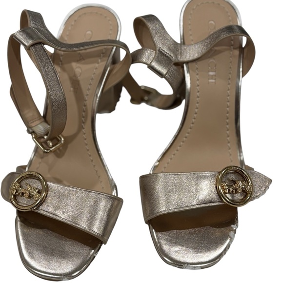 Coach | Shoes | Coach Womens Gold Strappy Heels | Poshmark